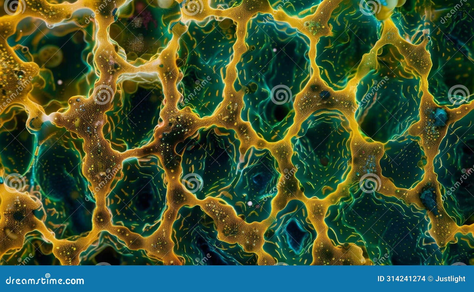 A Microscopic View of a Coral Reef Displaying the Network of ...