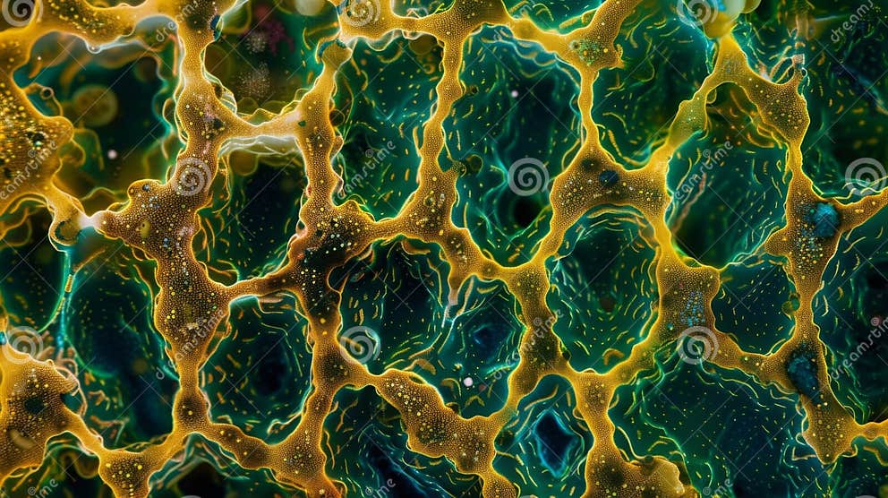 A Microscopic View of a Coral Reef Displaying the Network of ...