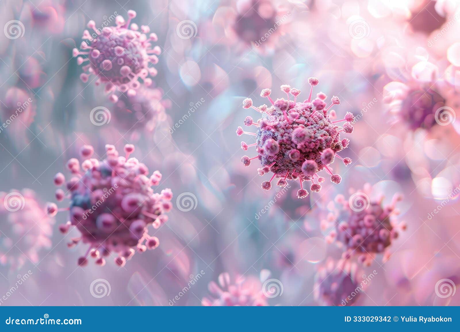 Microscopic View of Coronavirus Covid 19 Cells Floating in a Lung Stock ...