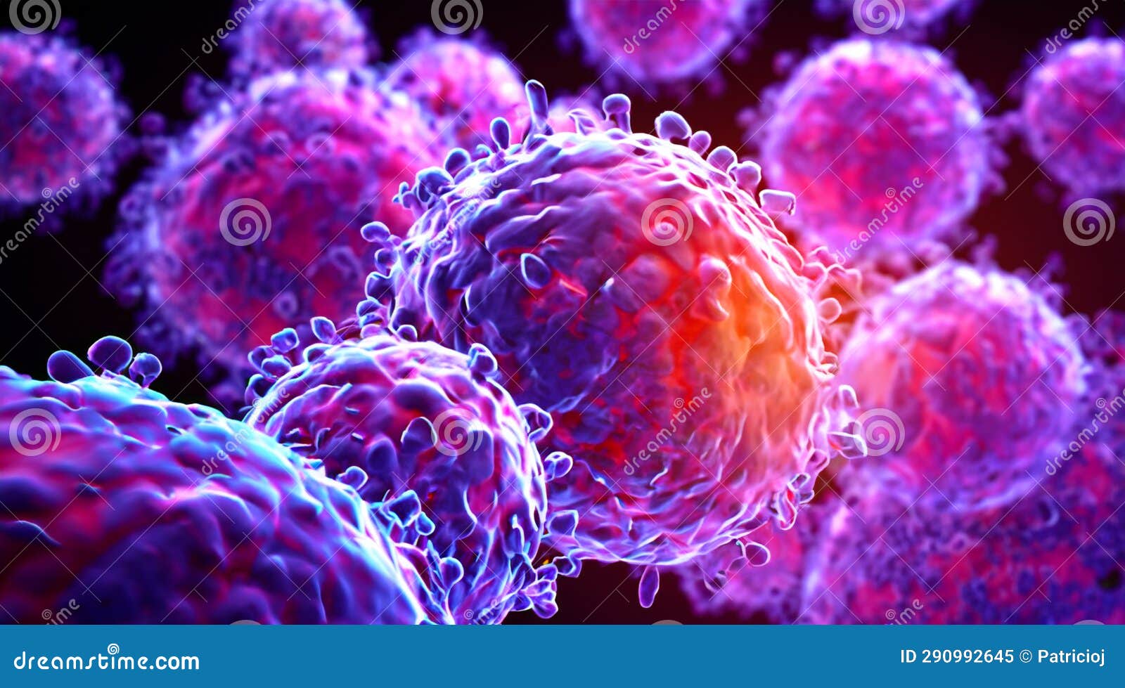 A Microscopic View of a Covid Bacteria Cell. Stock Illustration ...