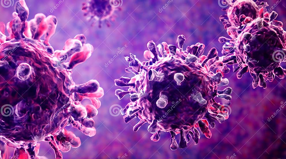 A Microscopic View of a Covid Bacteria Cell. Stock Illustration ...