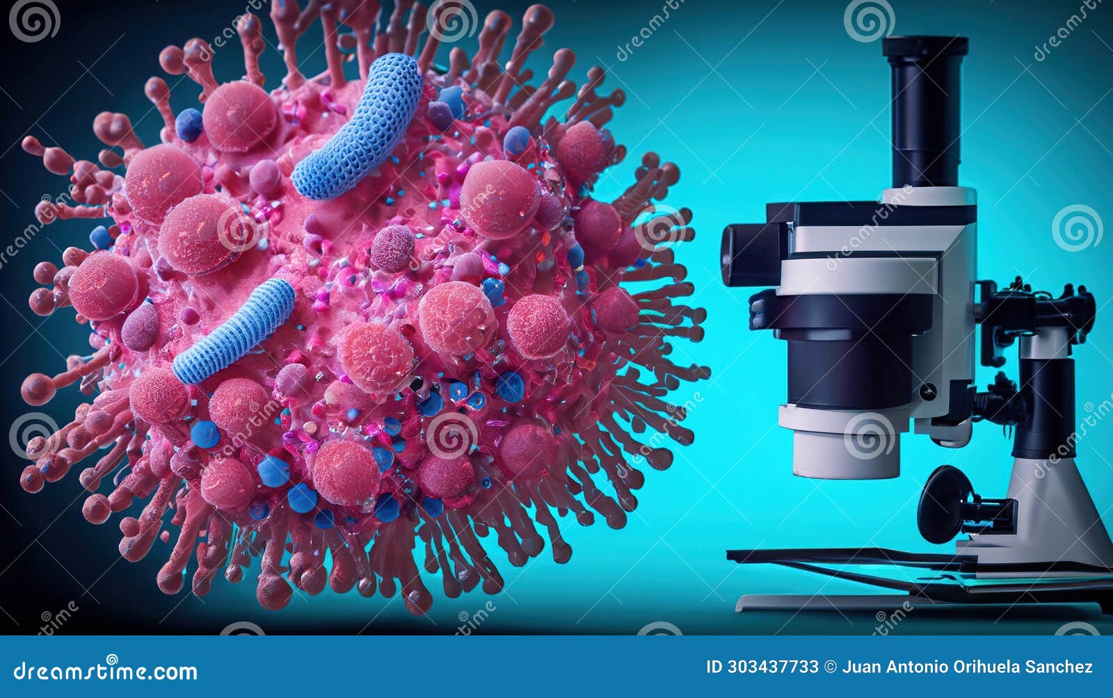 Microscopic View Created from AI Generative of Abstract Pathogen Next ...