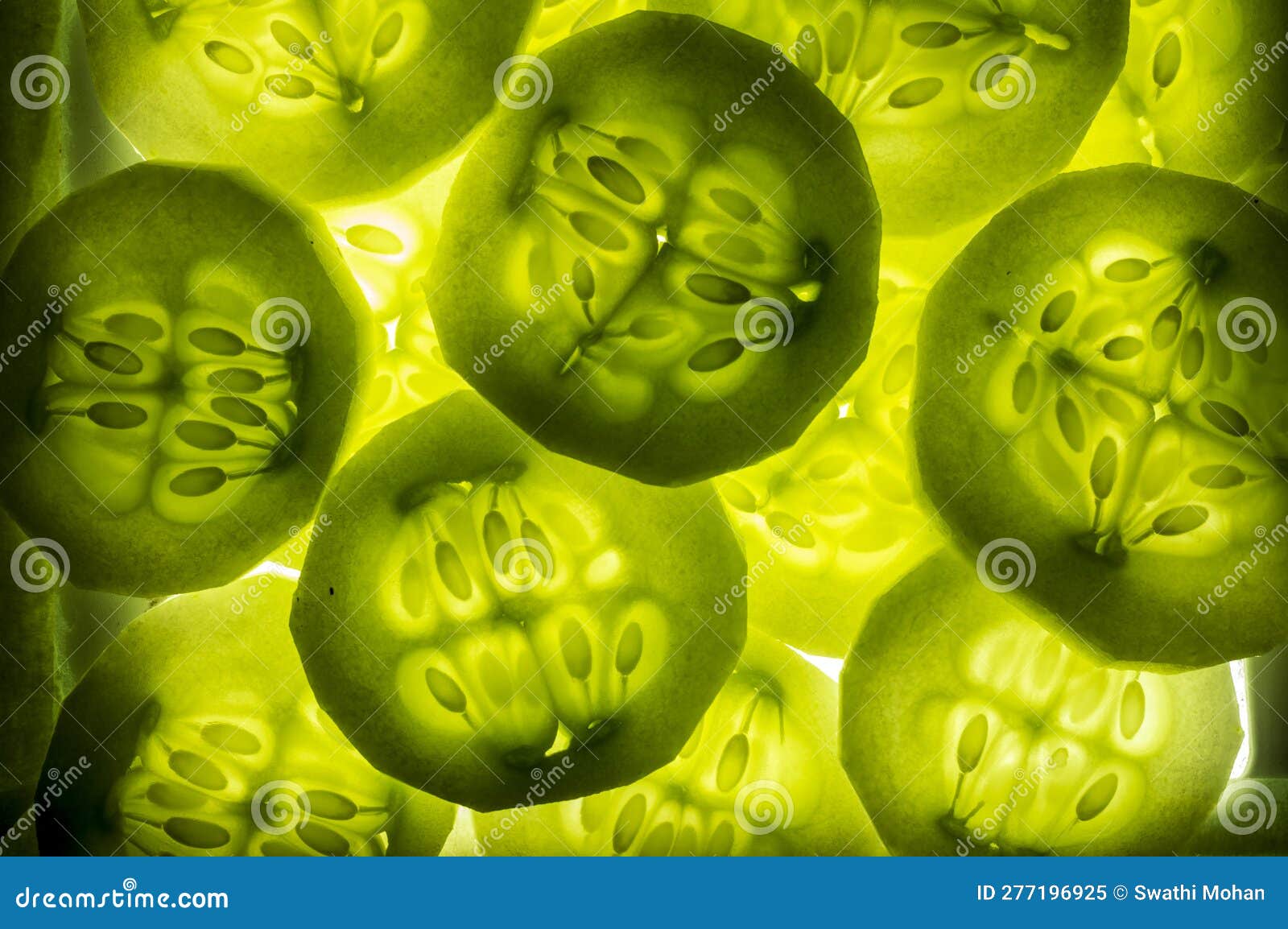 Microscopic View of Cucumber Pieces Forming a Beautiful Texture Pattern ...