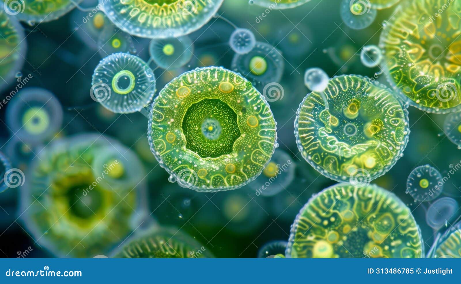 A Microscopic View of a Cyanobacteria Cell Undergoing the Process of ...