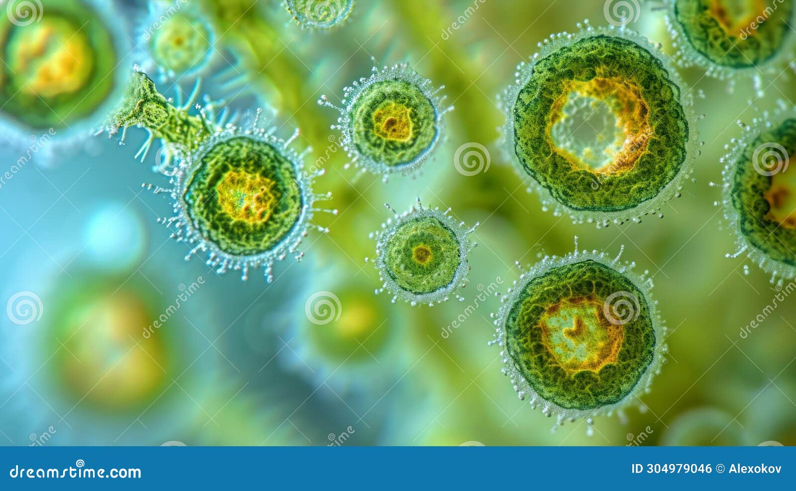 Microscopic View of Cyanobacteria AI Generated Stock Illustration ...