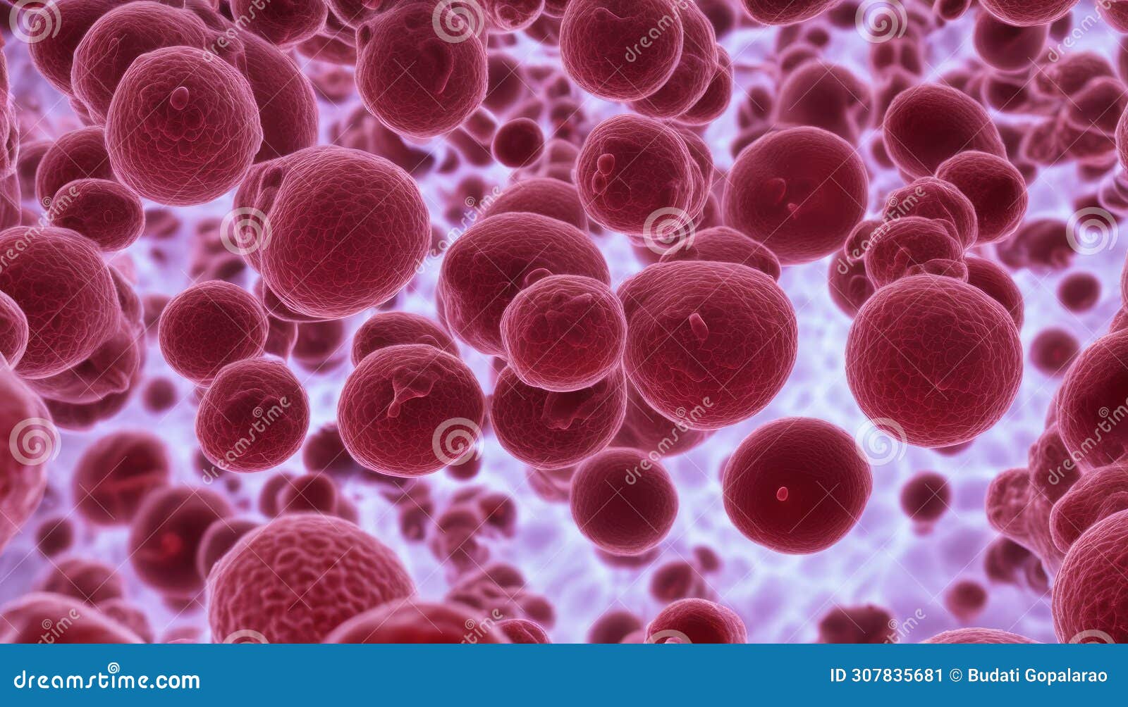 Microscopic View of a Dense Cluster of Cells Stock Illustration ...