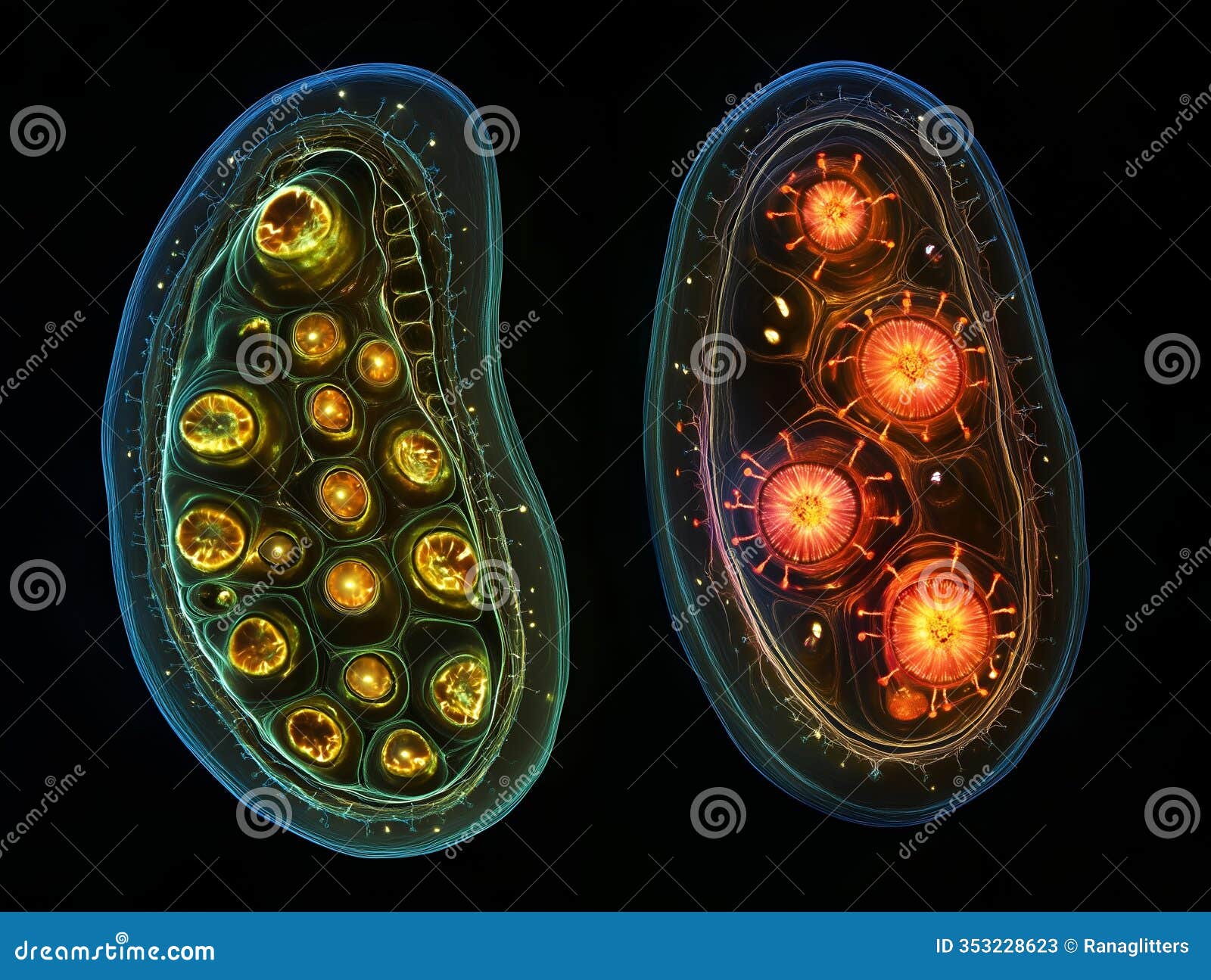 Microscopic View: Detailed Comparison of Diatom Cell Internal ...