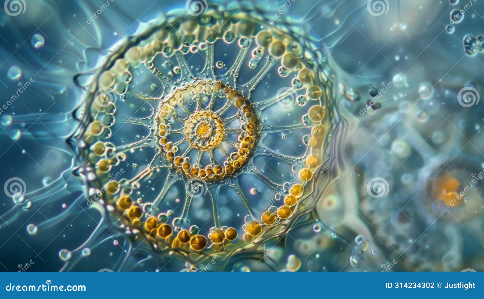 A Microscopic View of a Diatom Cell Revealing Its Inner Structures and ...