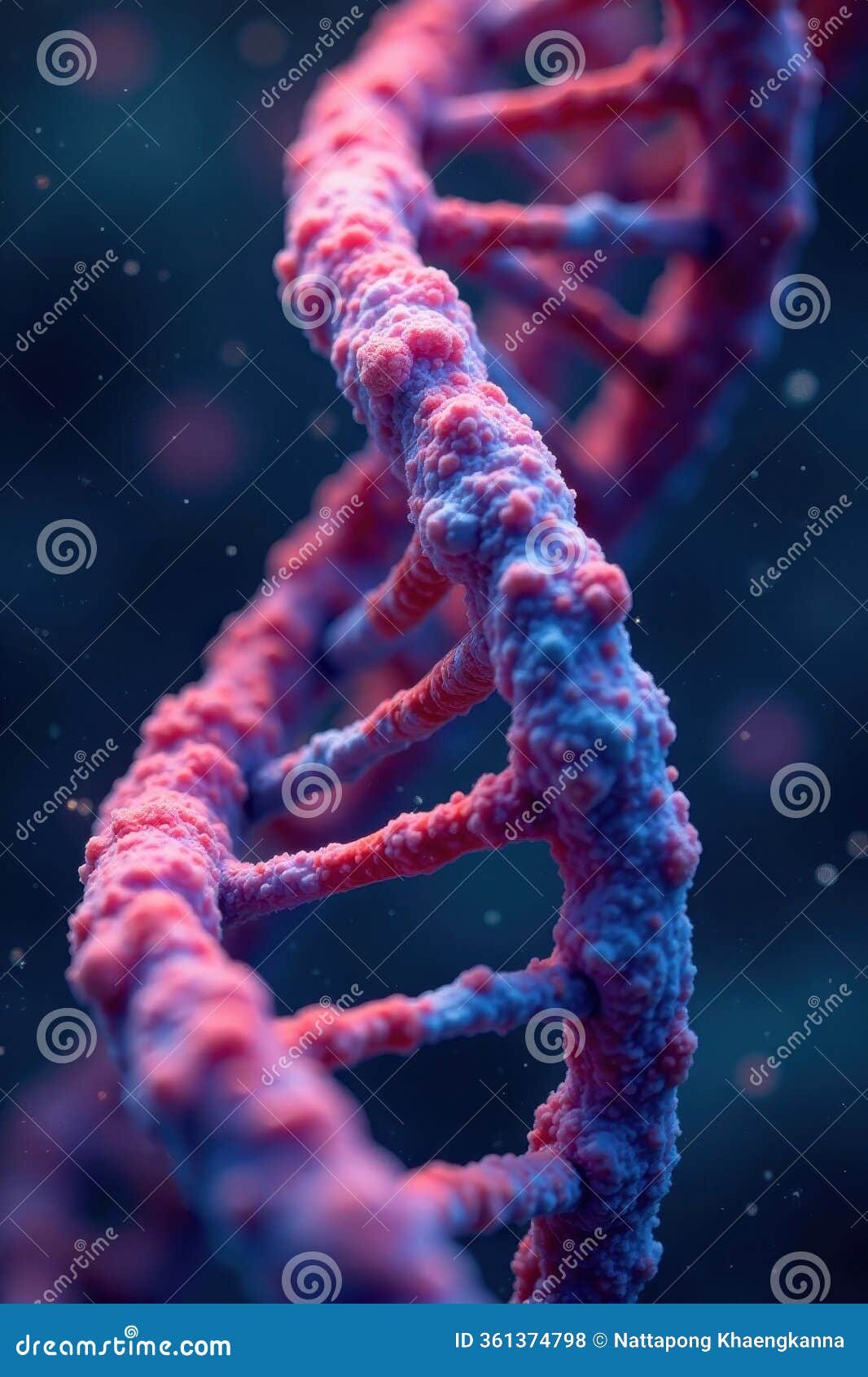 Microscopic View of DNA Strands Undergoing Replication Gene Chromosome ...