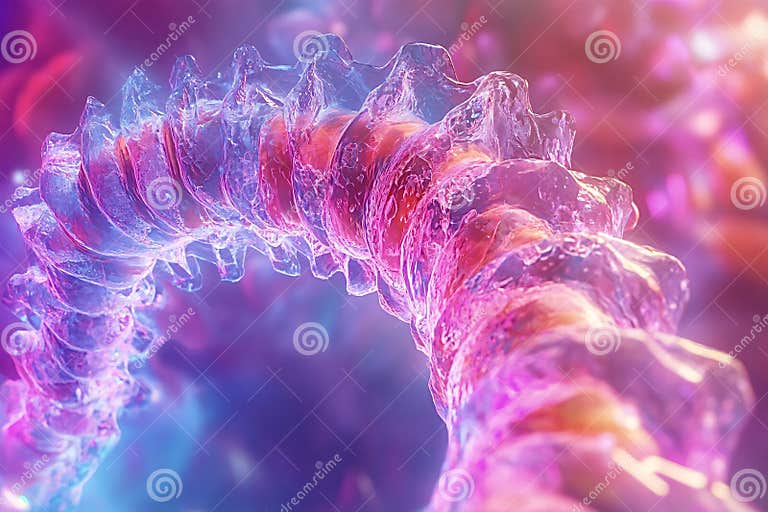 Microscopic View of Dna Structure Rotating Under Microscope Stock Photo ...