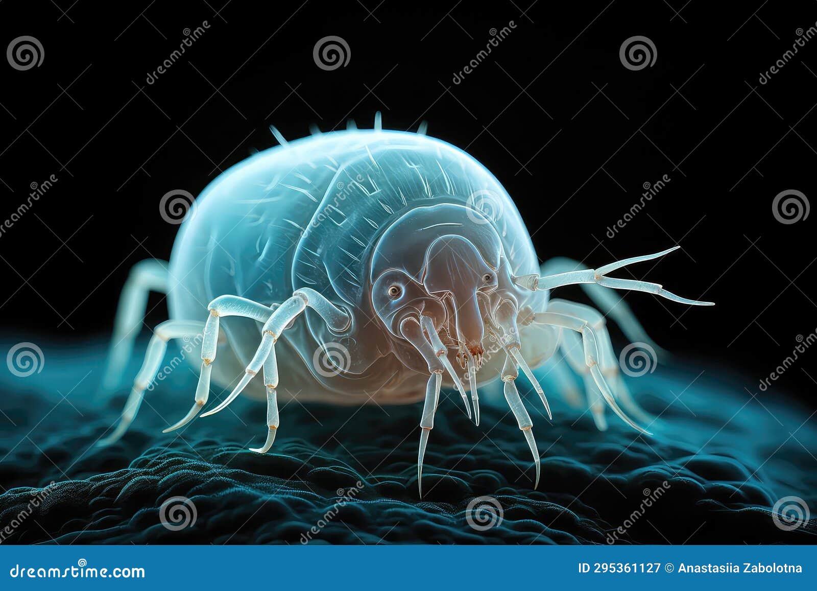 Microscopic View of Dust Mite Stock Illustration - Illustration of ...