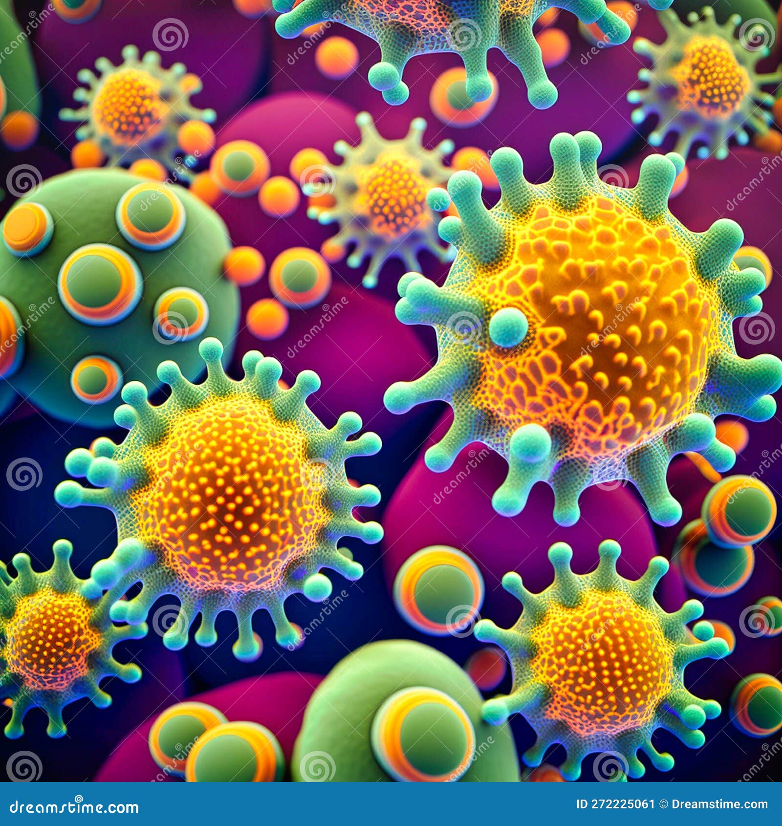 Microscopic View of Floating Influenza Virus Cells, Generative AI Stock ... Microscopic View of Floating Influenza Virus Cells, Generative AI Stock ...
