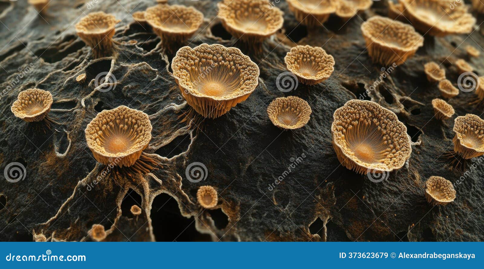 Fungi Spores Growth In Petri Dish Under Microscope Vector Illustration ...