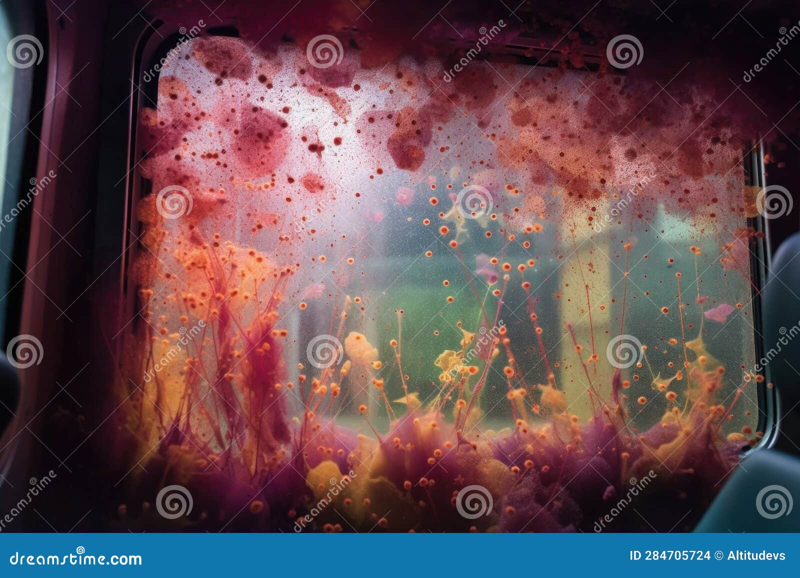 Microscopic View of Germs on Bus Window Stock Illustration ...
