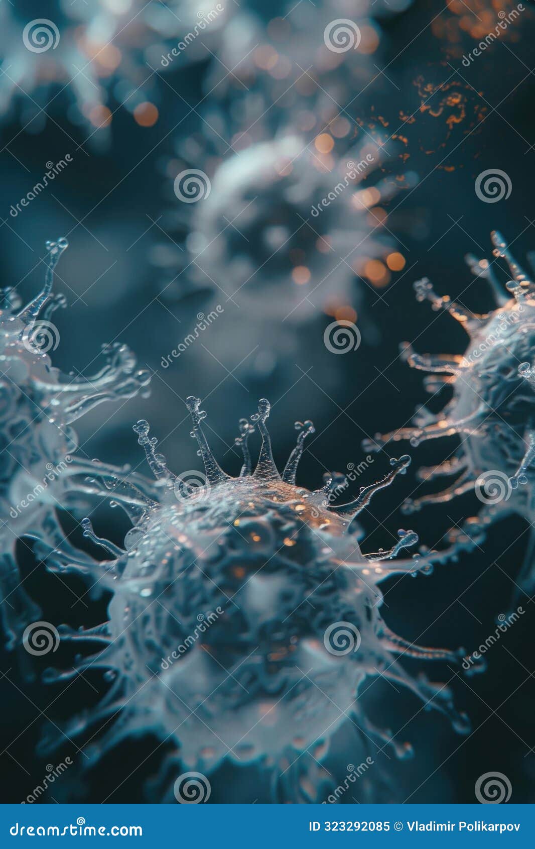 A Microscopic View of a Group of Cells Stock Illustration ...