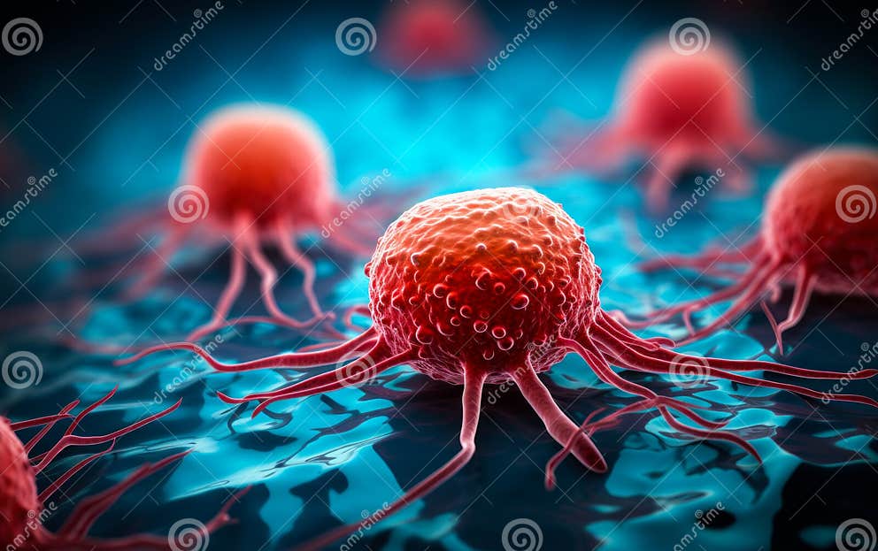 Microscopic View Group of Isolated Cancer Cells Stock Illustration ...