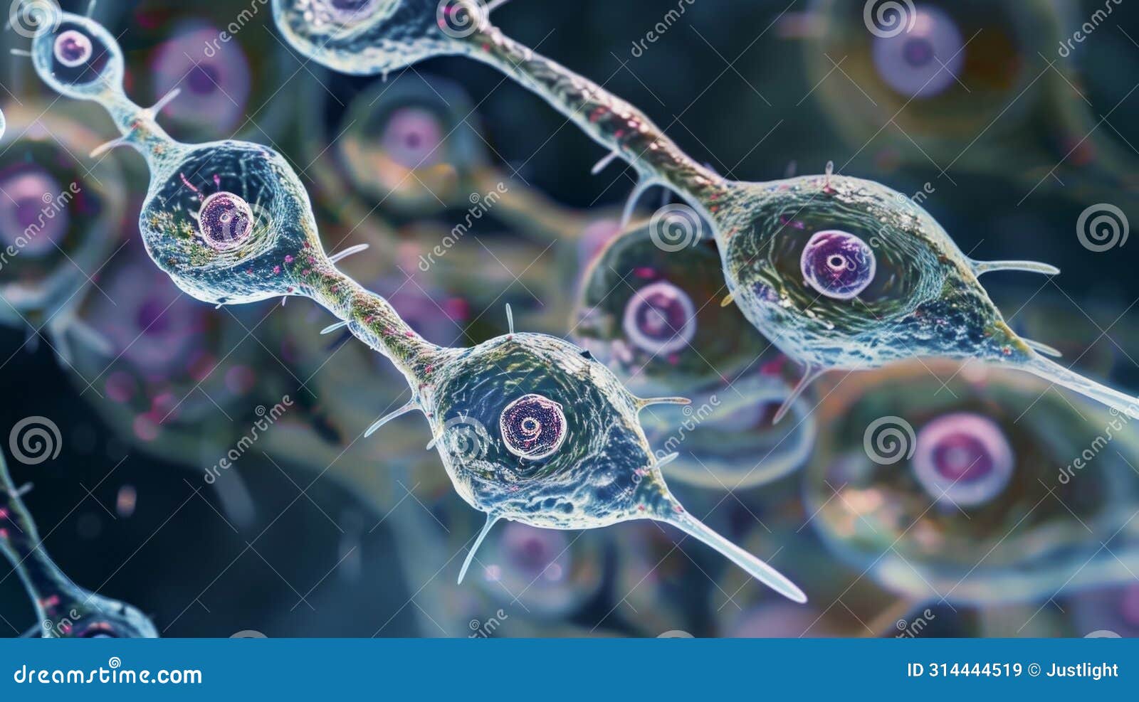 A Microscopic View of a Group of Protozoa Engaged in a Process Called ...