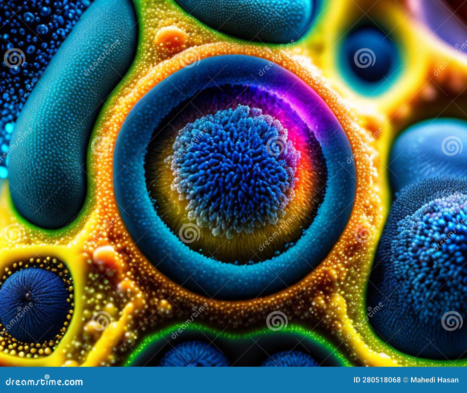 The Microscopic View Of Human Cells. Colorfully Generated By Ai Tools ...