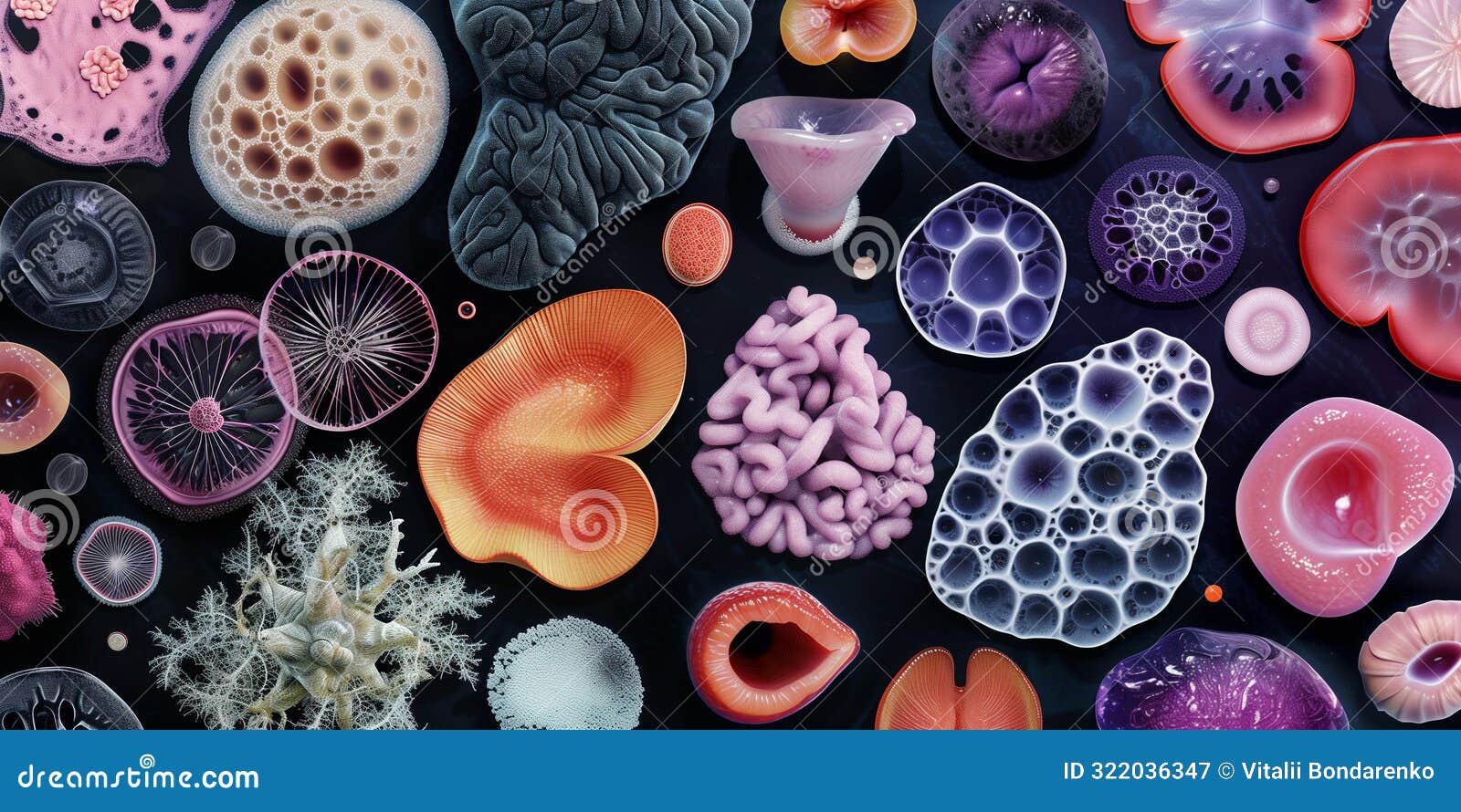 Microscopic View of Human Cells. 3d Illustration. Stock Illustration ...