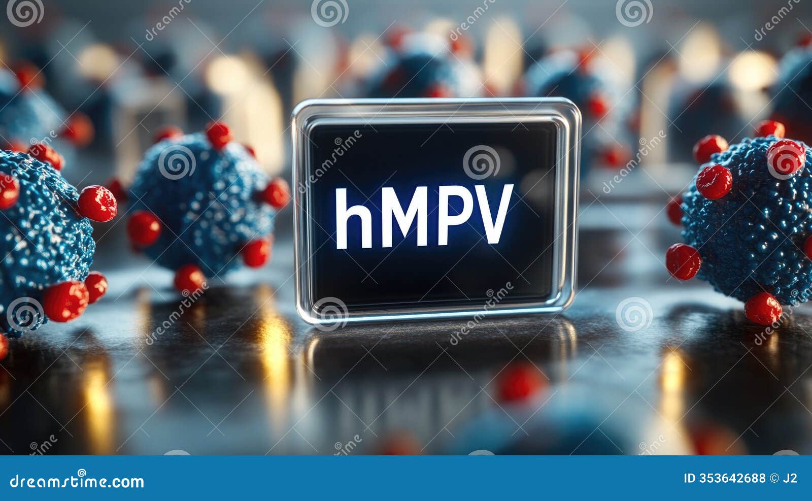 Microscopic View of Human Metapneumovirus (hmpv) Particles in Detailed ...