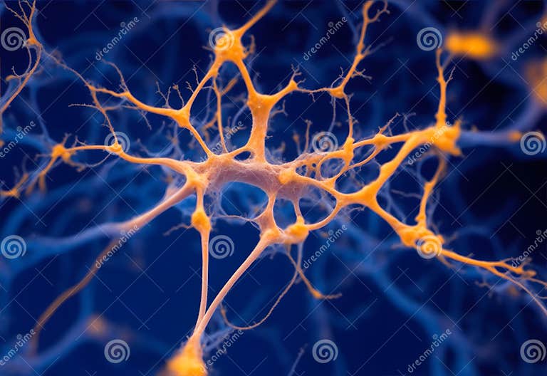Microscopic View of Human Neuron Brain Cell Connections Stock ...