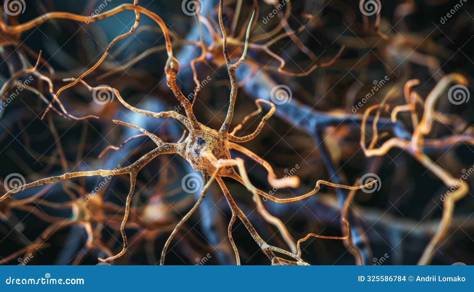 Microscopic View Of A Human Neuron With Detailed Axon And Dendrites ...