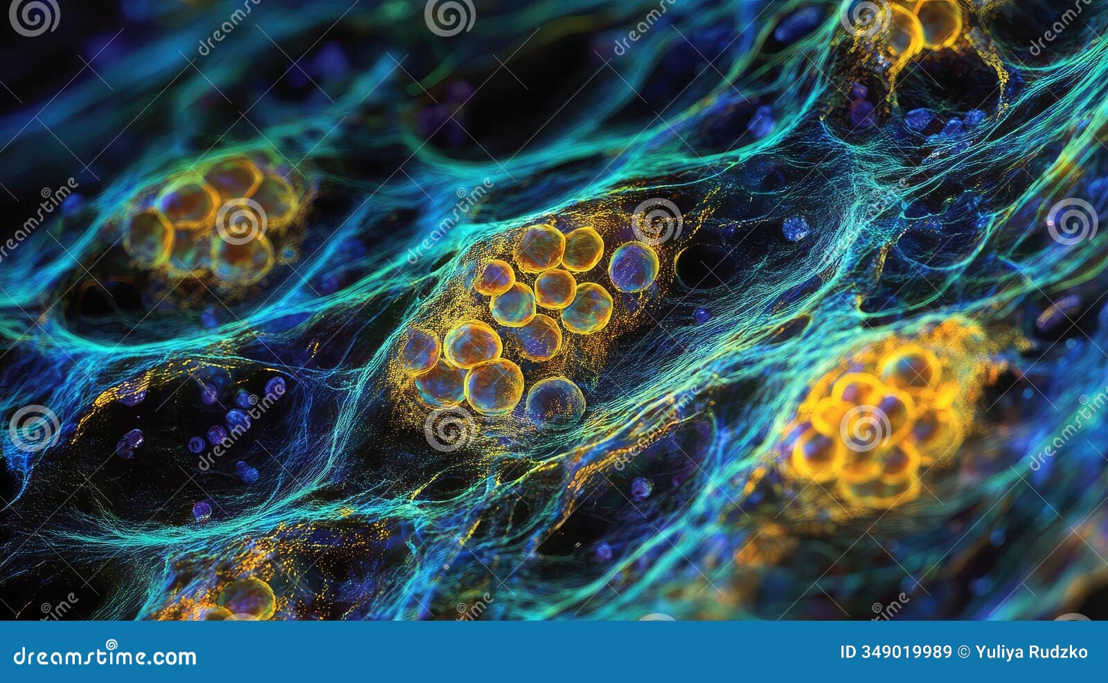 Microscopic View of Human Stem Cells with Nucleus - High-Resolution ...