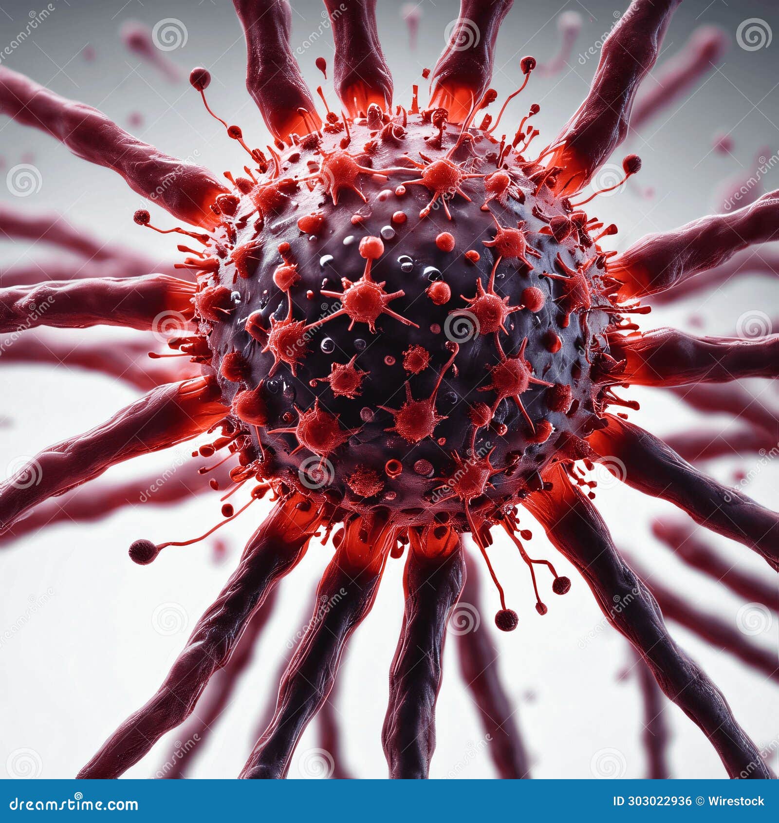 Microscopic View of an Infectious Cell with Multiple Smaller Cells ...