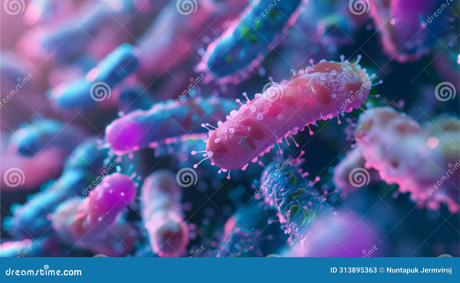 Microscopic View Inside Cell, Banner with Abstract Background of ...