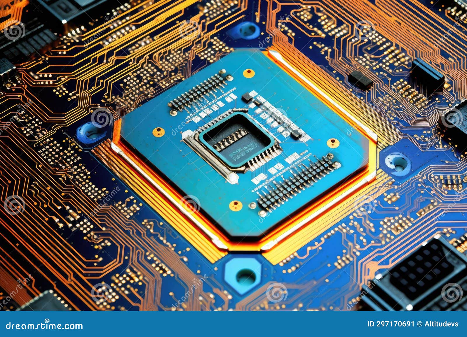 Microscopic View of an Integrated Circuit Board Stock Image - Image of ...