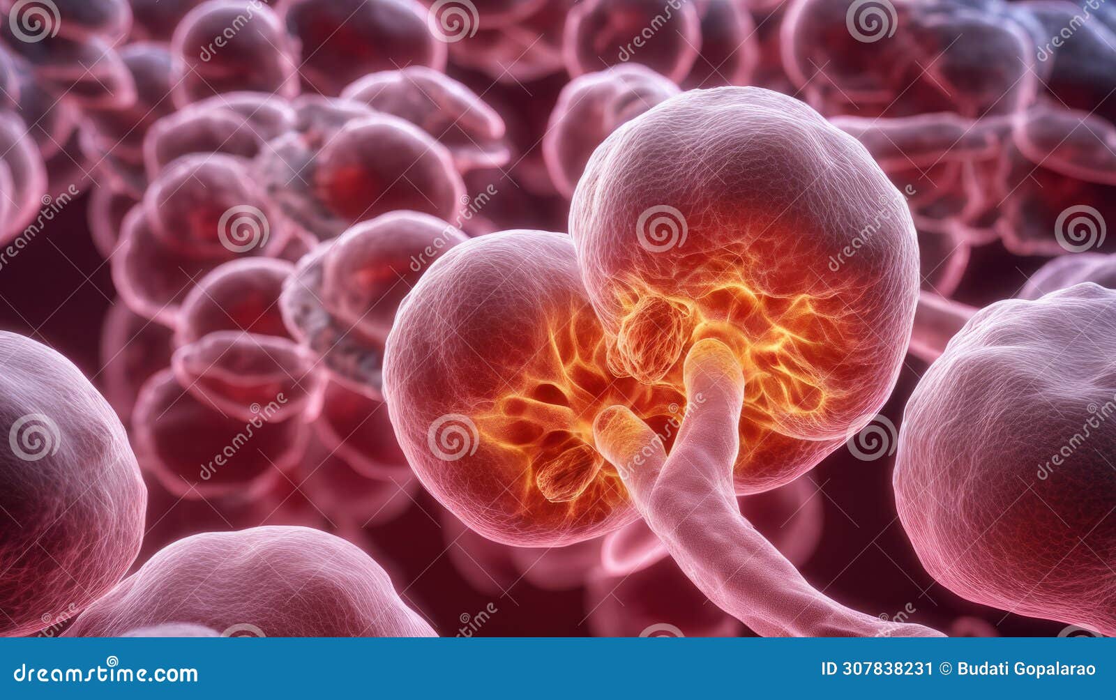 A Microscopic View of a Kidney Cell, Showcasing Its Intricate Structure ...