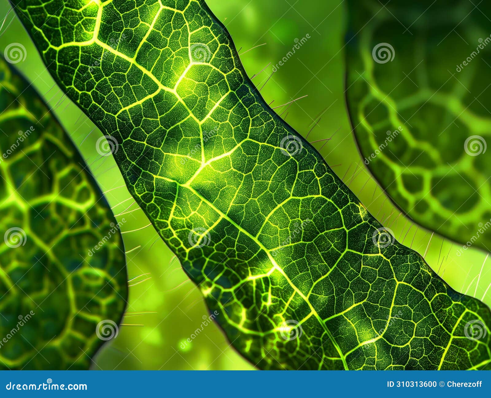 Microscopic View of Leaf Veins Stock Photo - Image of macro ...