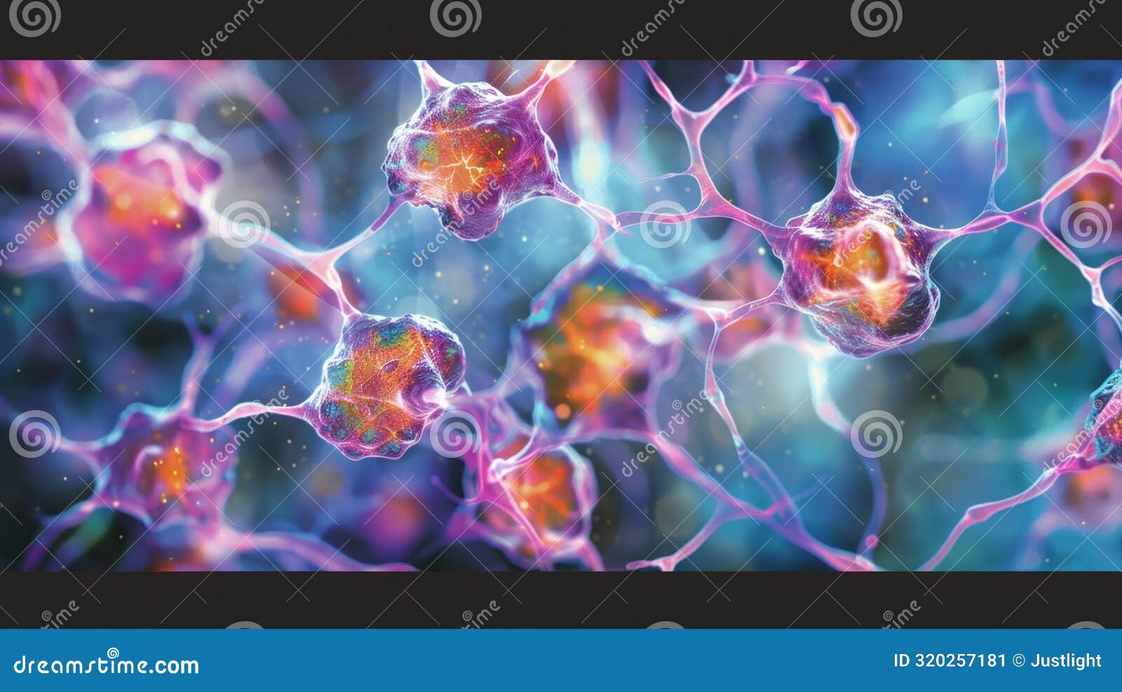 Microscopic View of a Microglia Cell Undergoing Mitosis Highlighting ...