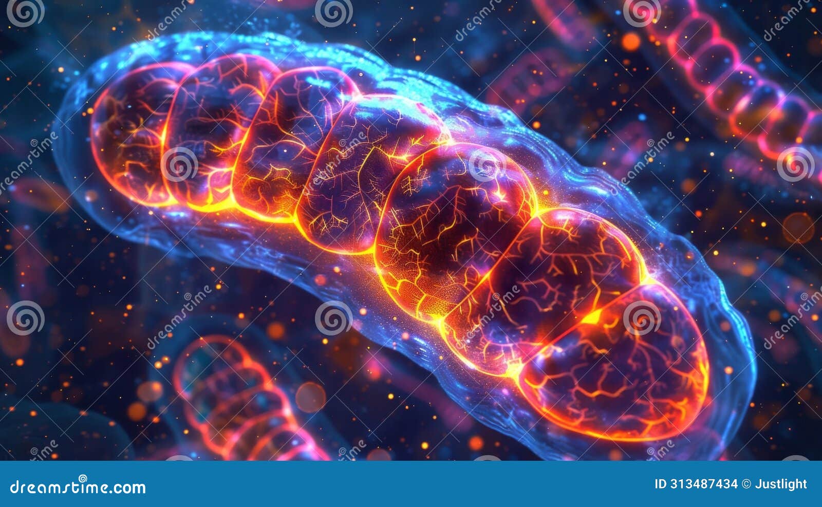 A Microscopic View of a Mitochondrion in the Process of Fission Where ...