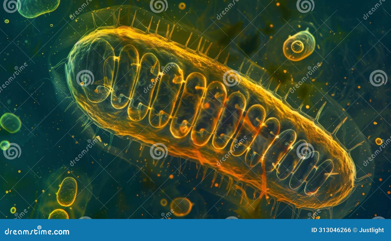 A Microscopic View of a Mitochondrion Showing Its Unique Double ...