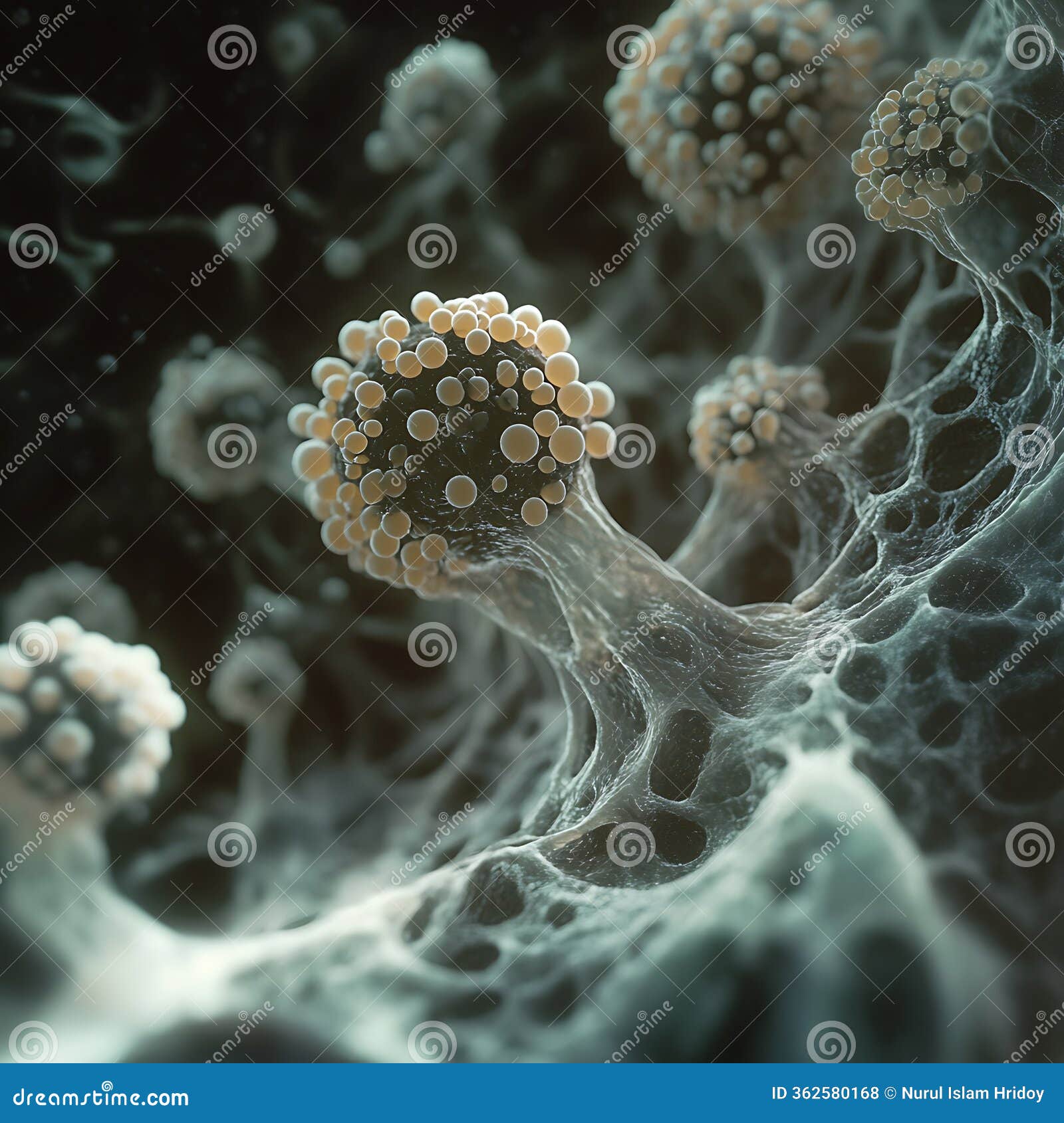 Microscopic View of Mold Growing in a Biological Environment Stock ...