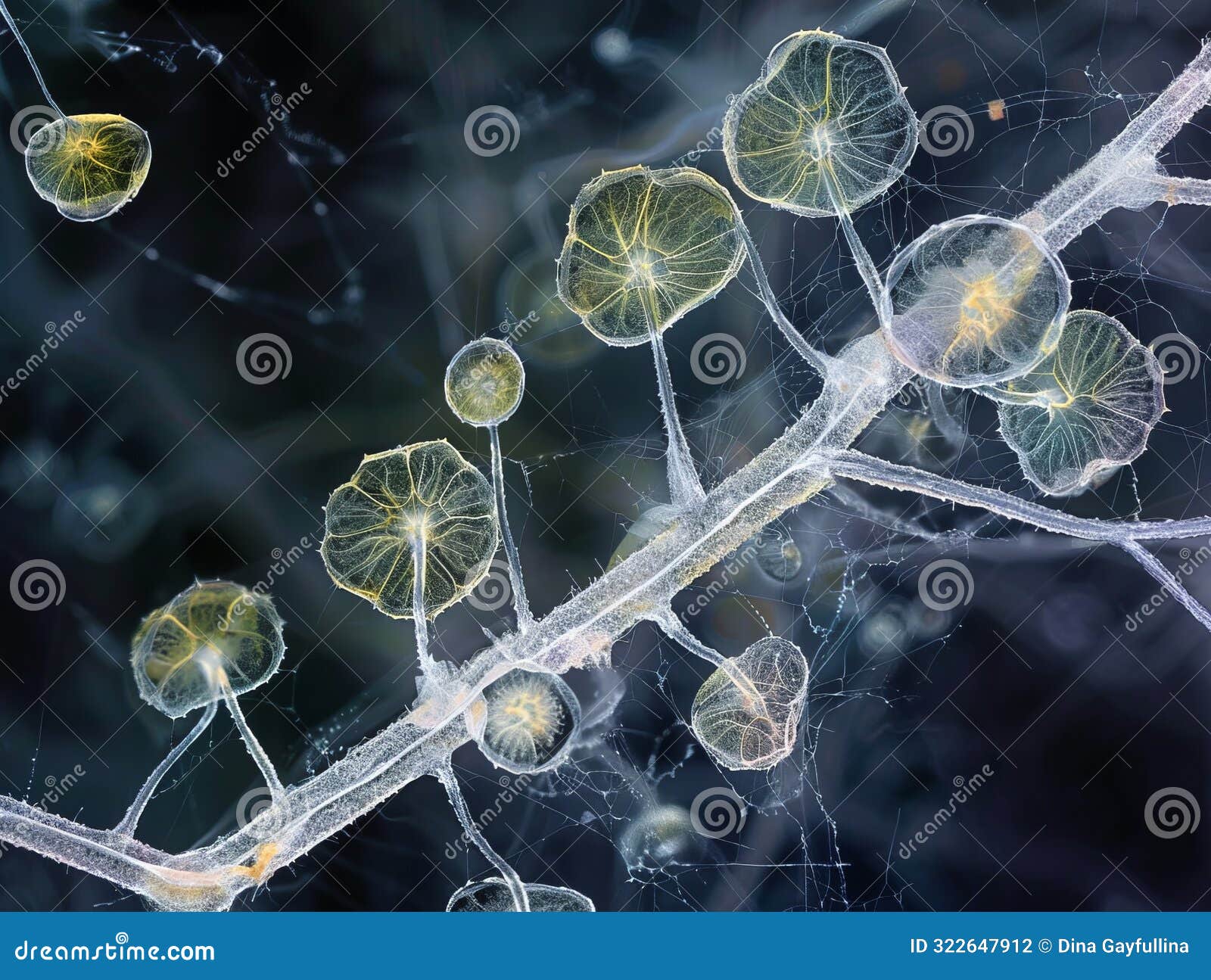 Microscopic View of Mold Spores Stock Photo - Image of spores, science ...