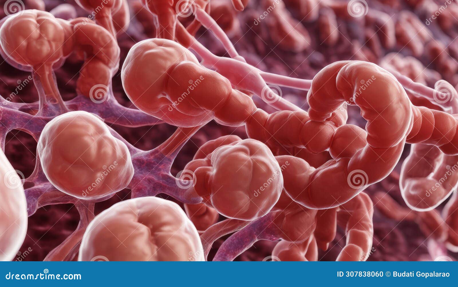 Microscopic View of a Network of Cells, Possibly Neurons or Endothelial ...