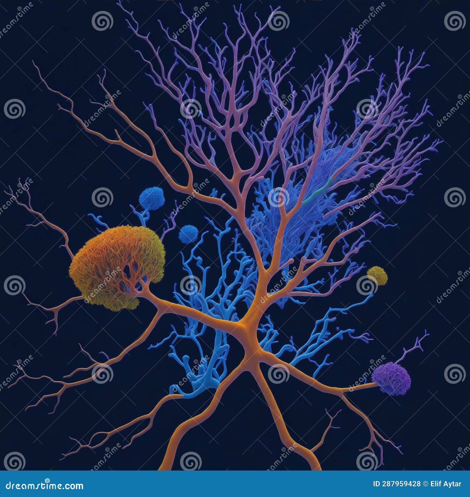 Microscopic View of Neural Network Brain Cells, Human Nervous System ... Microscopic View of Neural Network Brain Cells, Human Nervous System ...