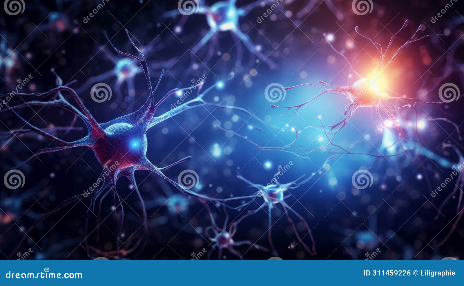 Microscopic Of Neural Network Brain Cells, Human Nervous System ... Microscopic Of Neural Network Brain Cells, Human Nervous System ...