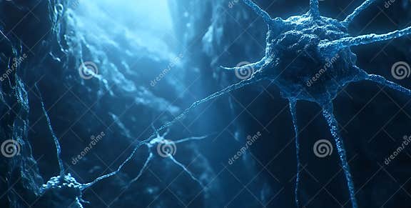 Microscopic View of Neuron Cells Neural Network Brain Cell Structure Synapse Connections Stock ...