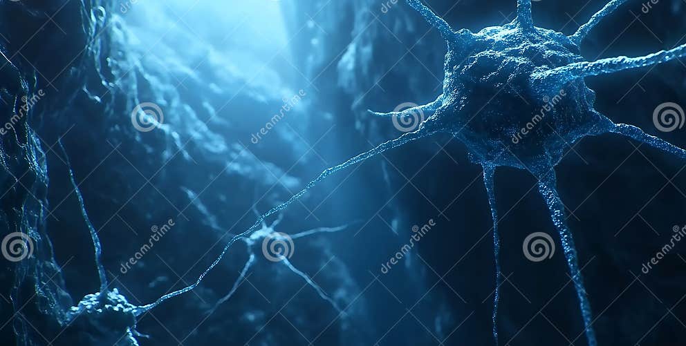 Microscopic View of Neuron Cells Neural Network Brain Cell Structure Synapse Connections Stock ...