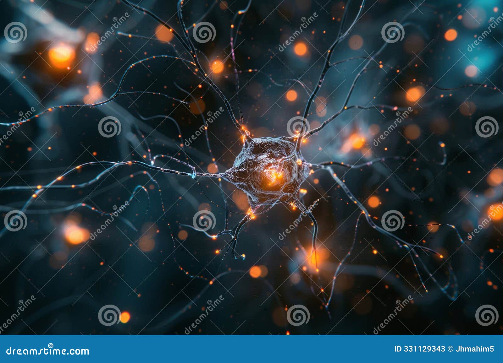 Microscopic View of a Neuron Stock Illustration - Illustration of nerve ... Microscopic View of a Neuron Stock Illustration - Illustration of nerve ...