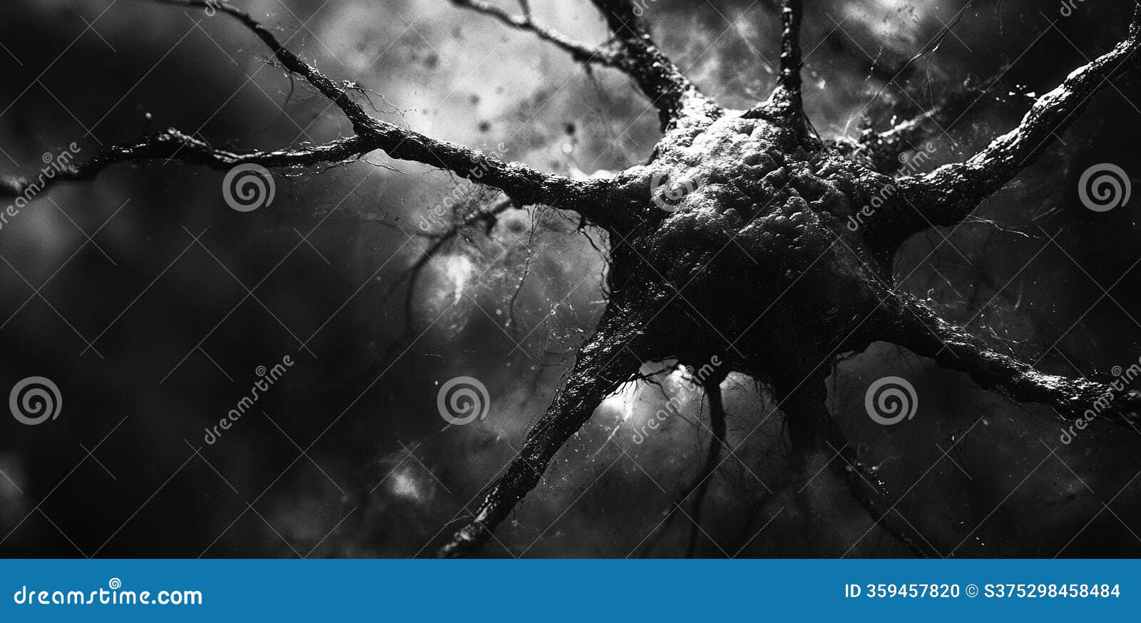 Microscopic View of a Neuron Depicting Complex Structure and ...