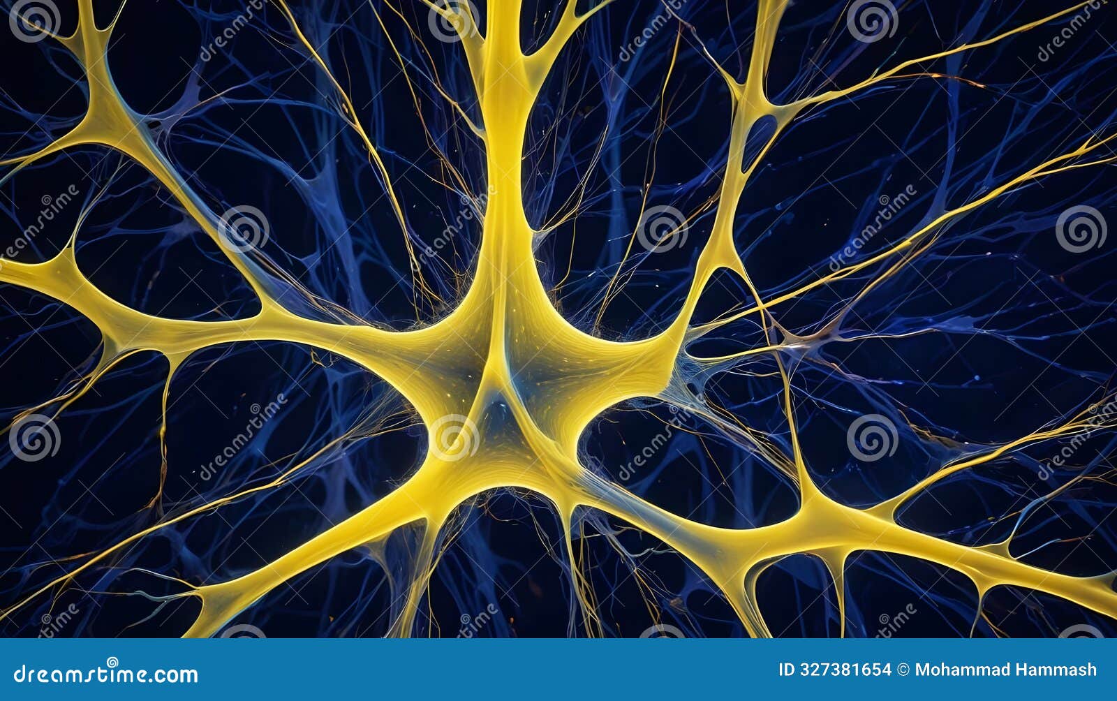 Microscopic View of a Neuron with Glowing Dendrites and Synapses Firing ...