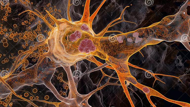 Microscopic View of a Neuron, Revealing the Complex Network of ...