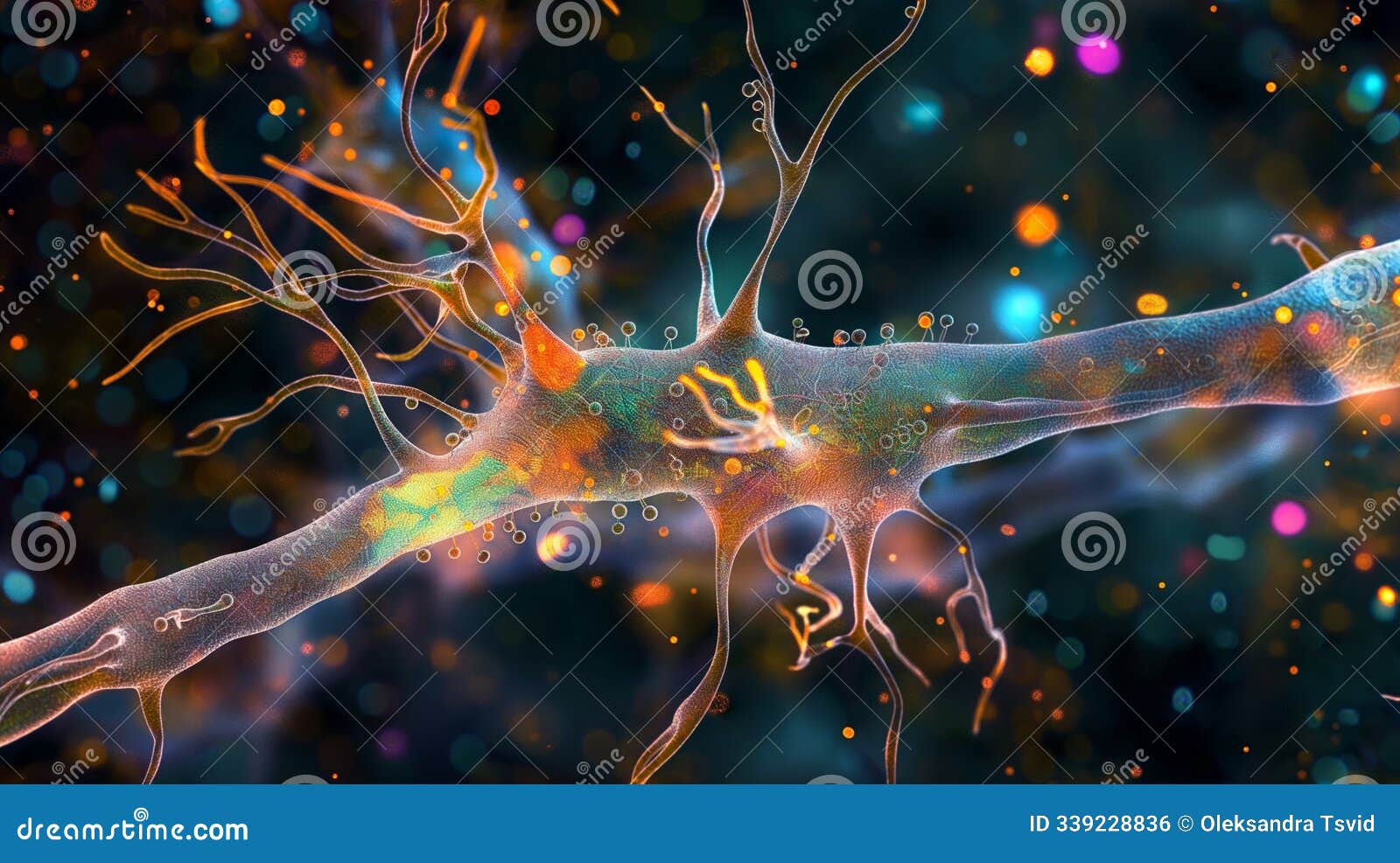 Microscopic View of a Neuron, Revealing the Complex Network of ...