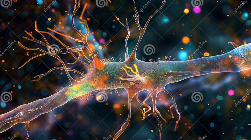 Microscopic View of a Neuron, Revealing the Complex Network of ...