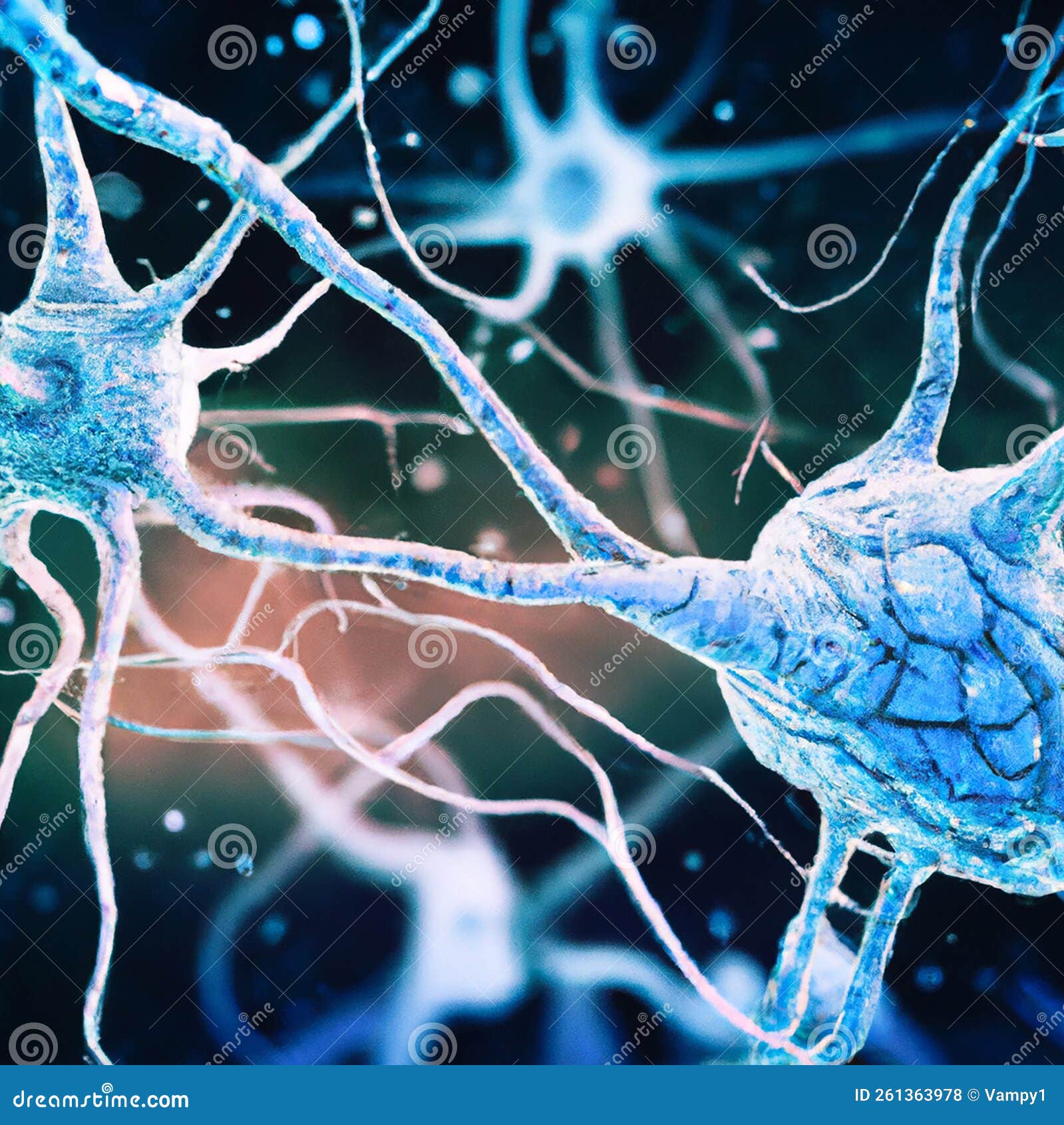 Microscopic View of Neurons. Brain Connections. Synapses Stock ...