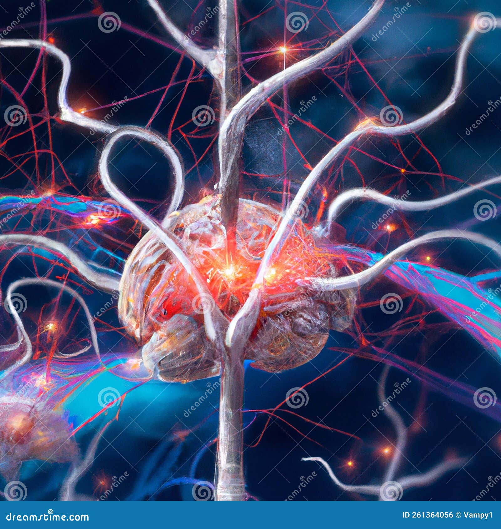 Microscopic View of Neurons. Brain Connections. Synapses Stock ...